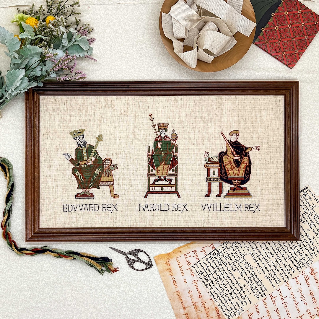 Bayeux Tapestry Cross Stitch Pattern: Three Kings of 1066 | PDF Instant ...