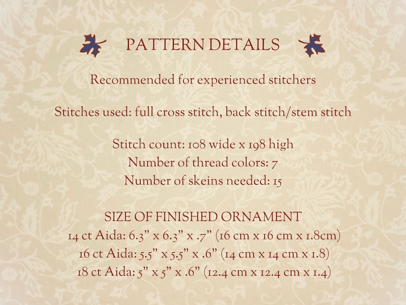 Sutton Hoo Wolves Ornament Cross Stitch Pattern | PDF Instant Download ...