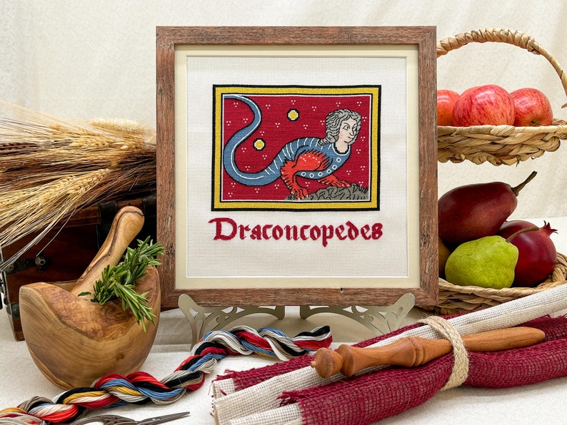 Medieval Beast: Draconcopedes Cross Stitch Pattern | PDF Instant ...