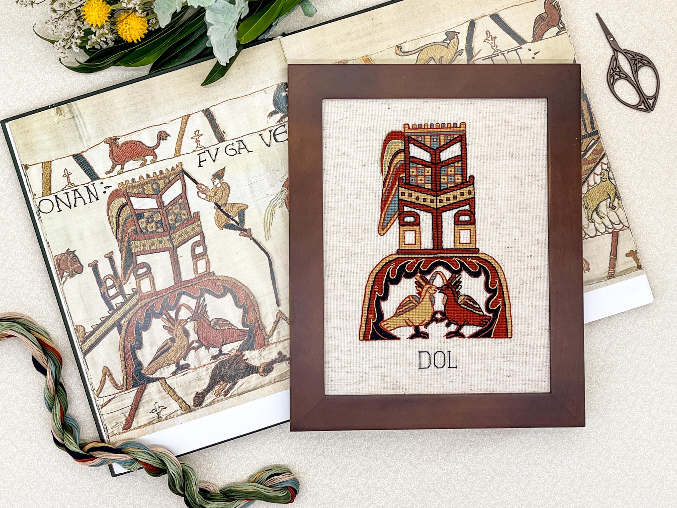 Bayeux Tapestry Cross Stitch Pattern: Fortification of Dol in Brittany ...
