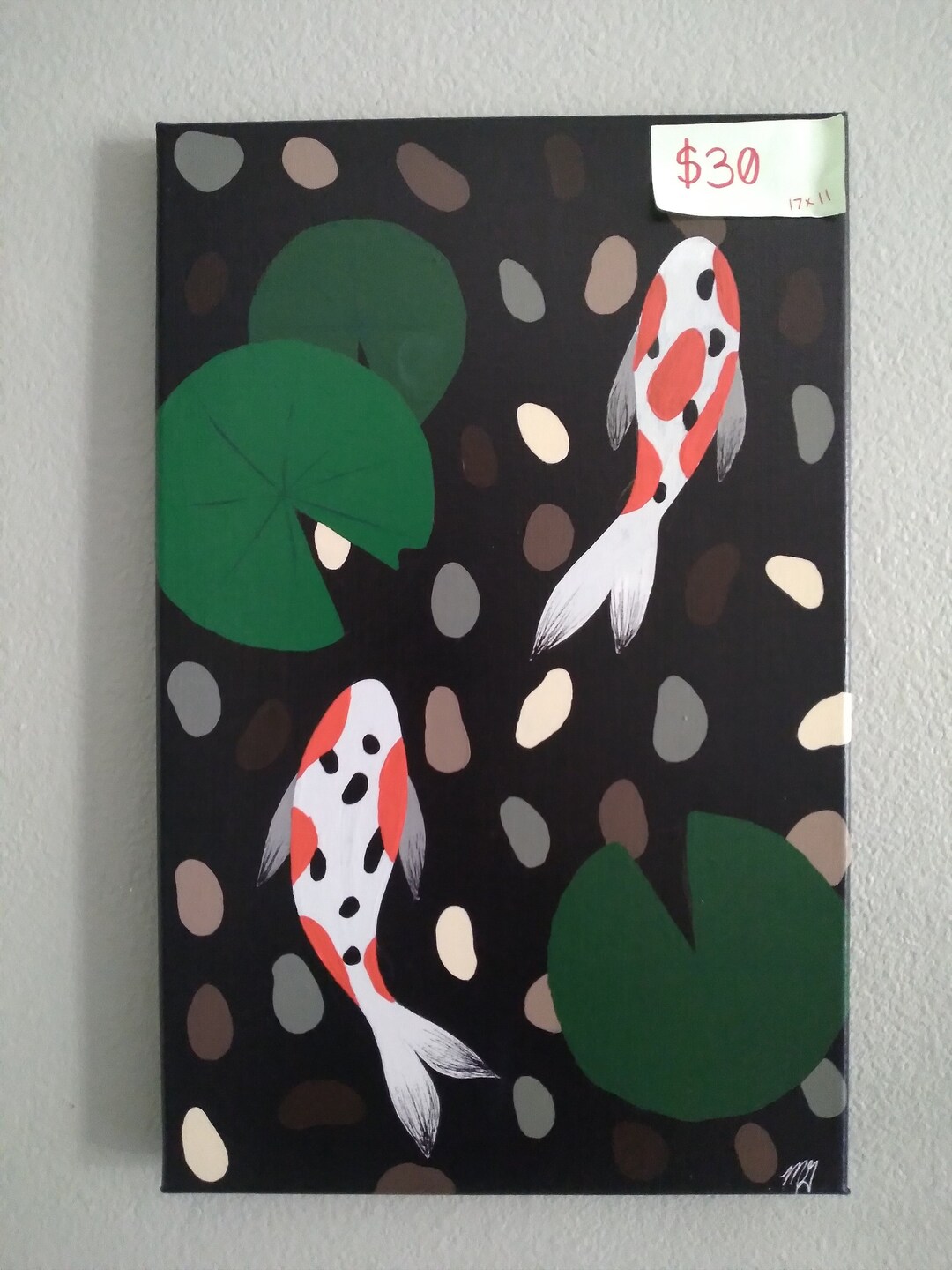 Koi Fish Painting - Home - Decor - Office - Art Hand Painted by ...