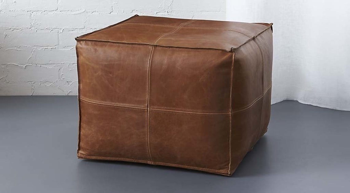 Leather Puffs Leather Puff Square Decorative Puff Full - Etsy