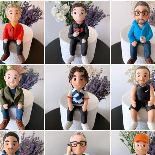 Personalised Seated Male Figure Fondant Cake Topper - Etsy