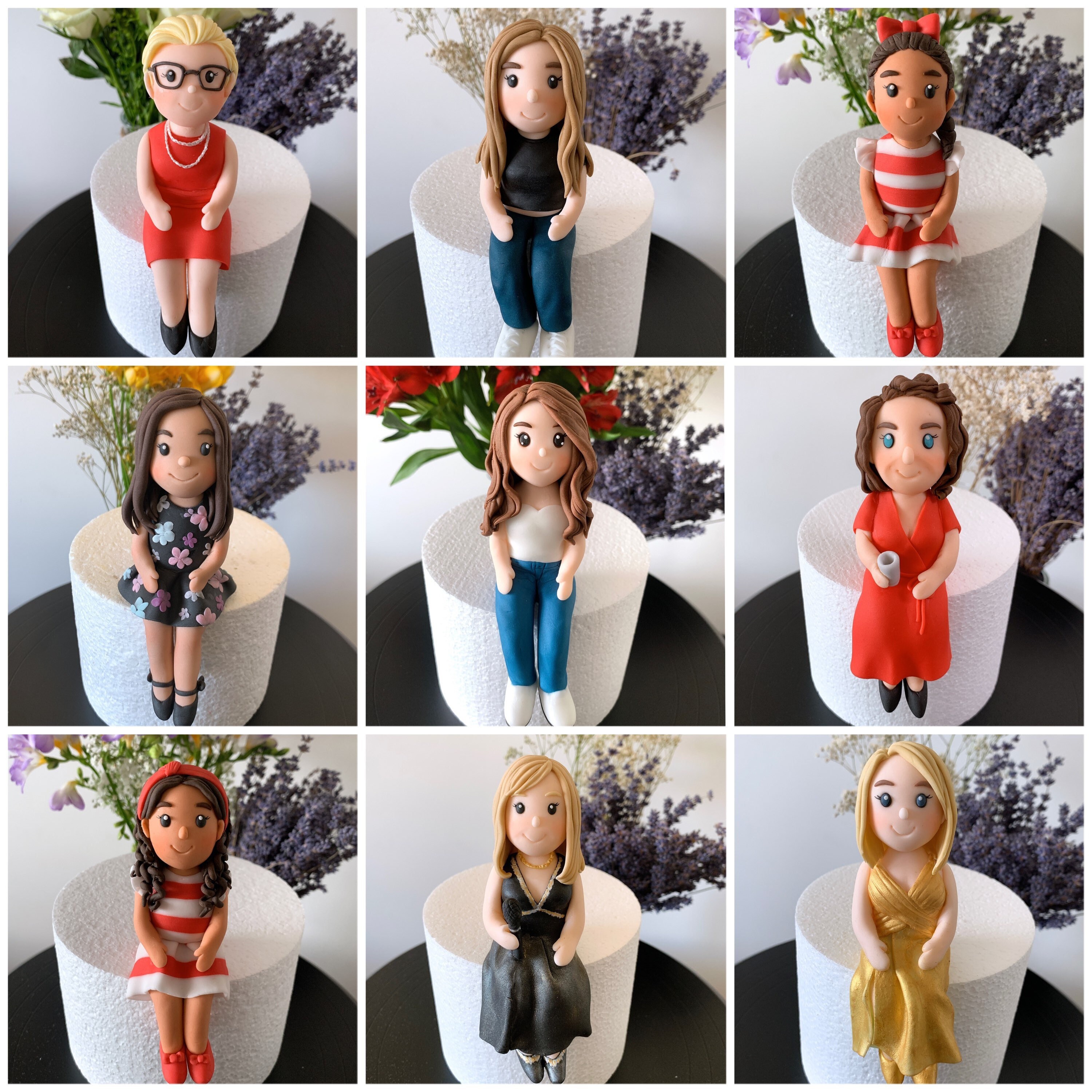 Personalised Seated Female Figure Fondant Cake Topper - Etsy