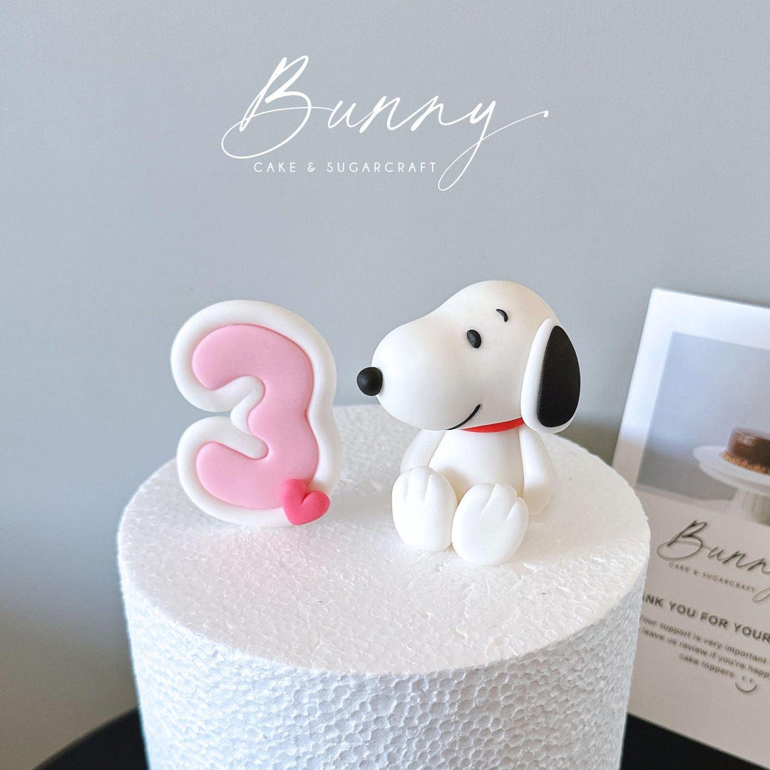 Snoopy Fondant Cake Topper - Etsy