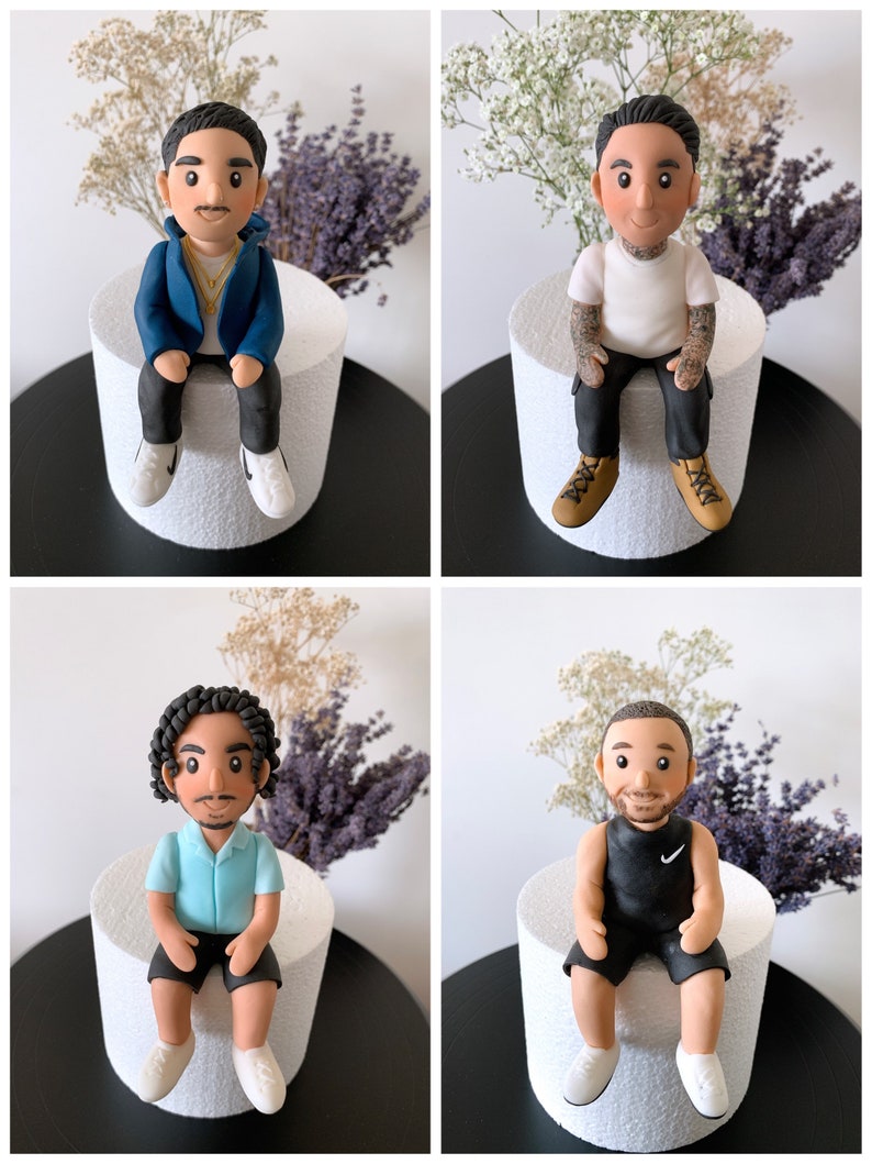 Personalised Seated Male Figure Fondant Cake Topper - Etsy