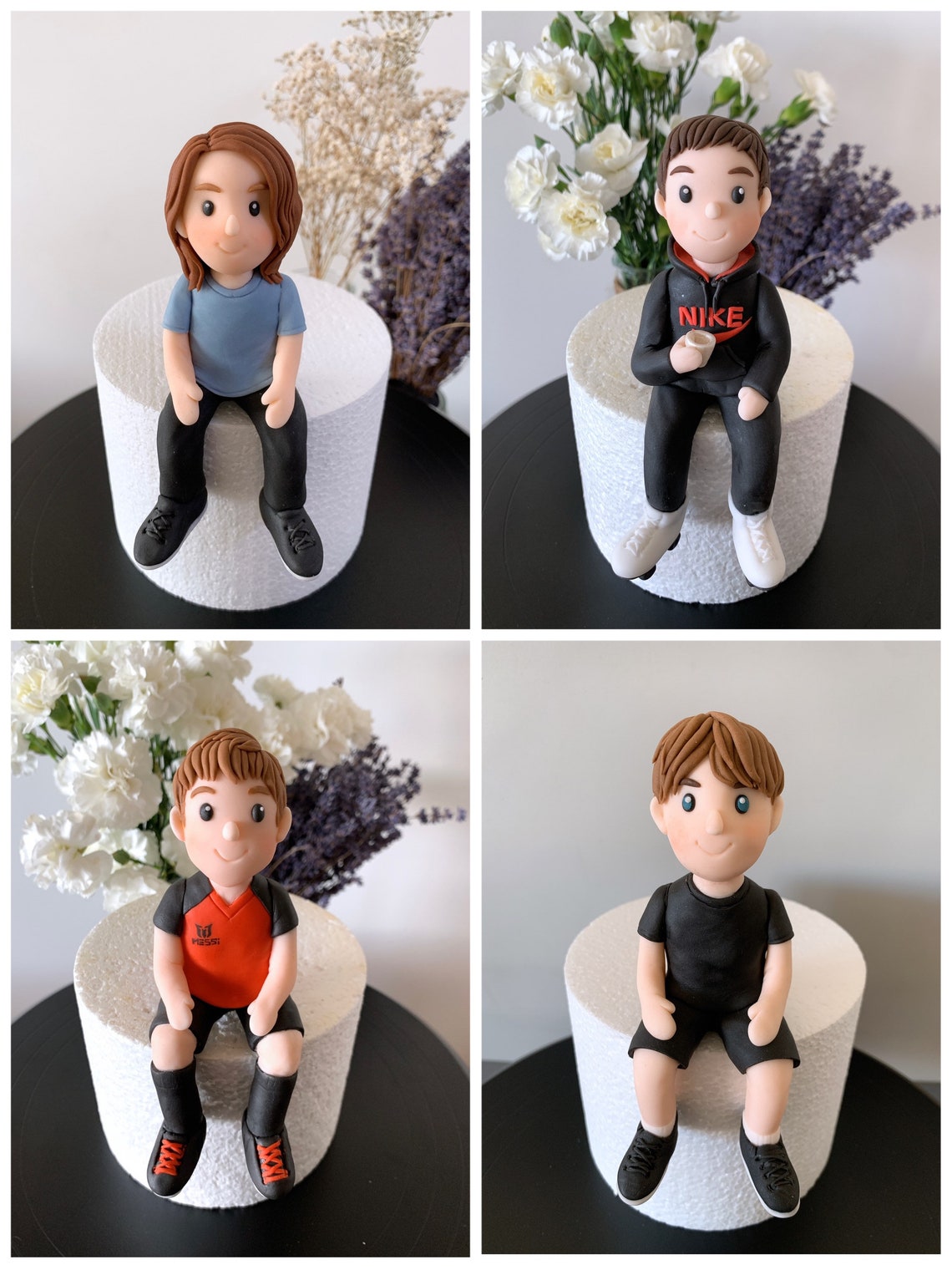 Personalised Seated Male Figure Fondant Cake Topper - Etsy