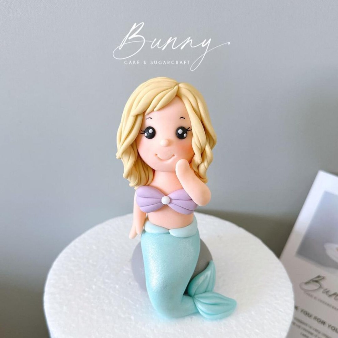 Personalised Mermaid Girl Fondant Cake Topper - Etsy