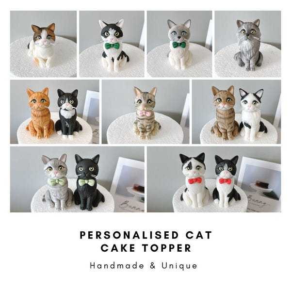 Cat Cake Toppers - Etsy UK