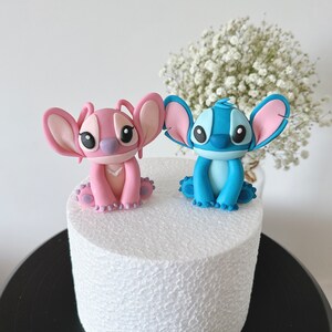 Stitch and Angel Fondant Cake Topper - Etsy