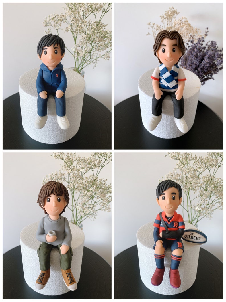 Personalised Seated Male Figure Fondant Cake Topper - Etsy