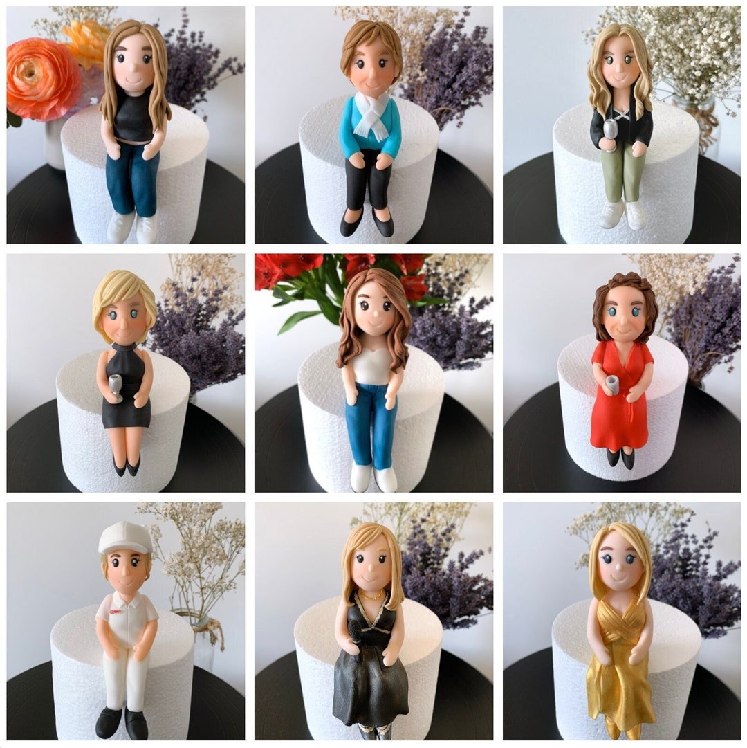 Personalised Seated Female Figure Fondant Cake Topper - Etsy