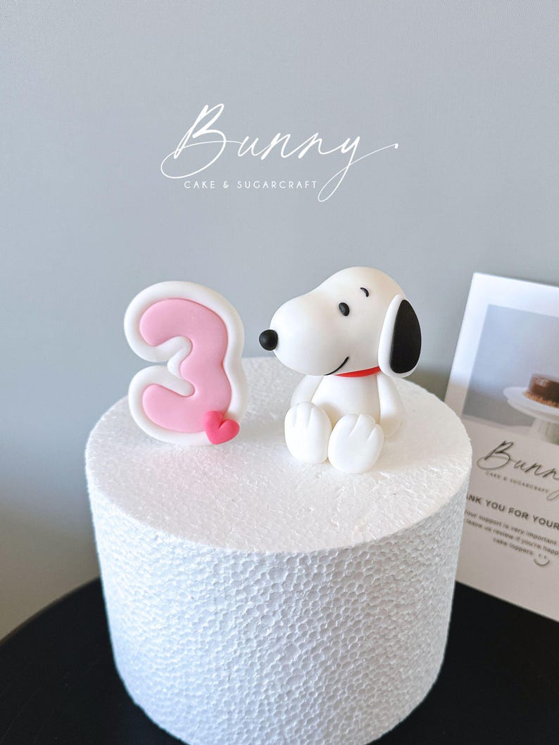Snoopy Fondant Cake Topper - Etsy