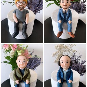 Personalised Seated Male Figure Fondant Cake Topper - Etsy