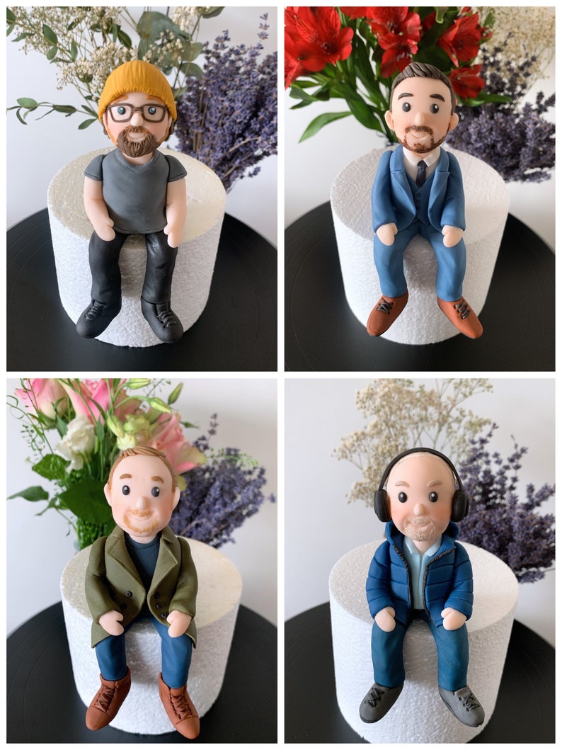 Personalised Seated Male Figure Fondant Cake Topper - Etsy