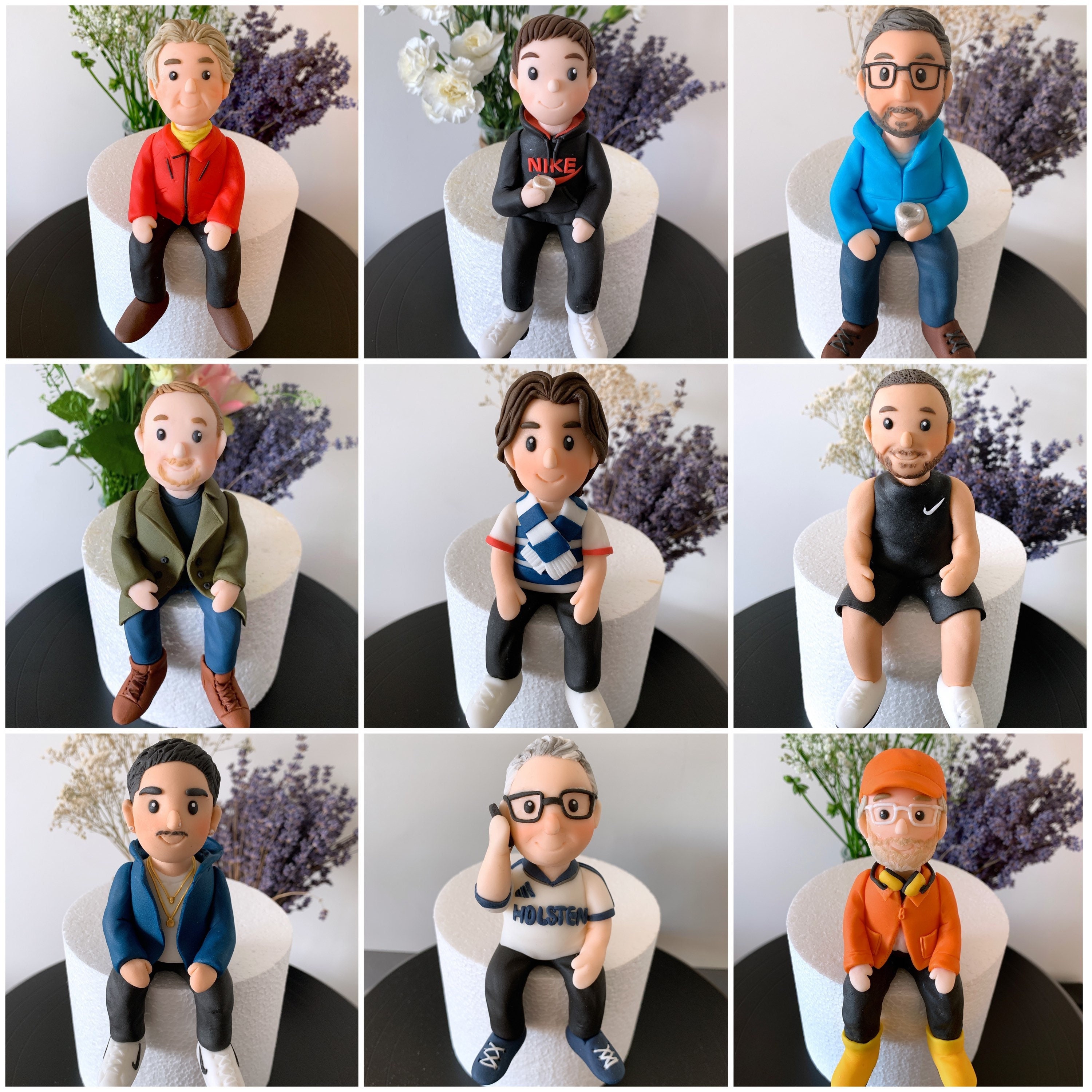 Personalised Seated Male Figure Fondant Cake Topper - Etsy