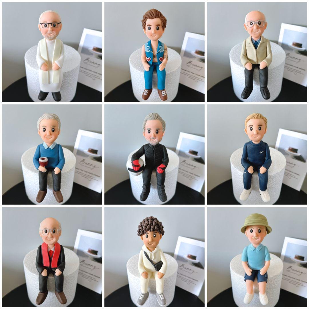 Personalised Seated Male Figure Fondant Cake Topper - Etsy