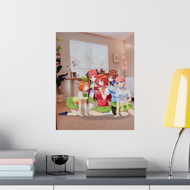 Anime Waifu Poster Quintuplets in a Cute Room Aesthetic Girl Print ...