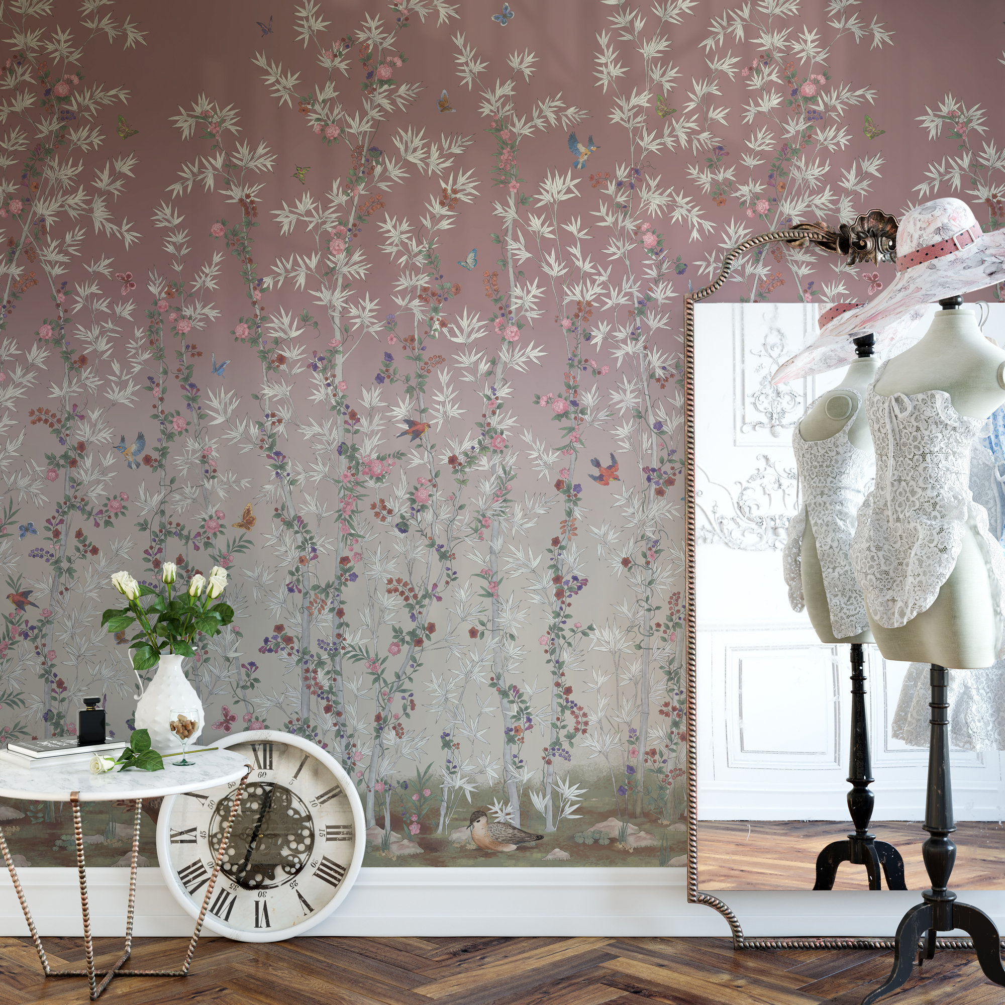 Vintage Chinoiserie Wallpaper Removable Peel and Stick Mural - Etsy