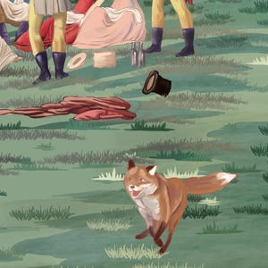 Fox Hunt Mural Wallpaper: Vintage Horse Chase, Peel and Stick - Etsy