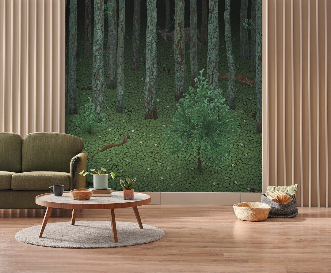Forest Wallpaper, Removable Peel and Stick or Non Woven Wallpaper ...