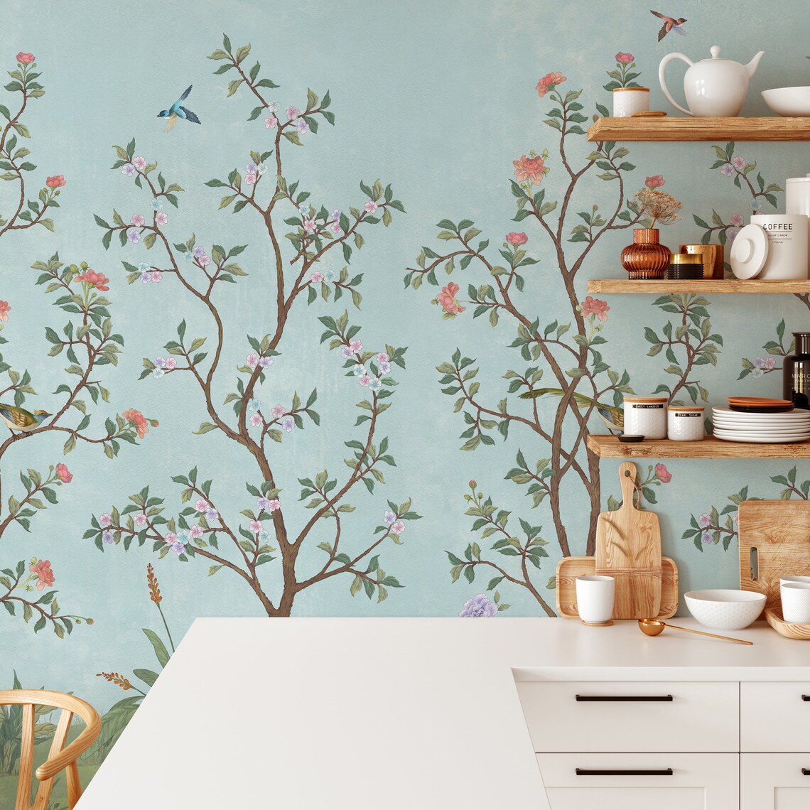 Vintage Chinoiserie Wallpaper Removable Peel and Stick Mural - Etsy