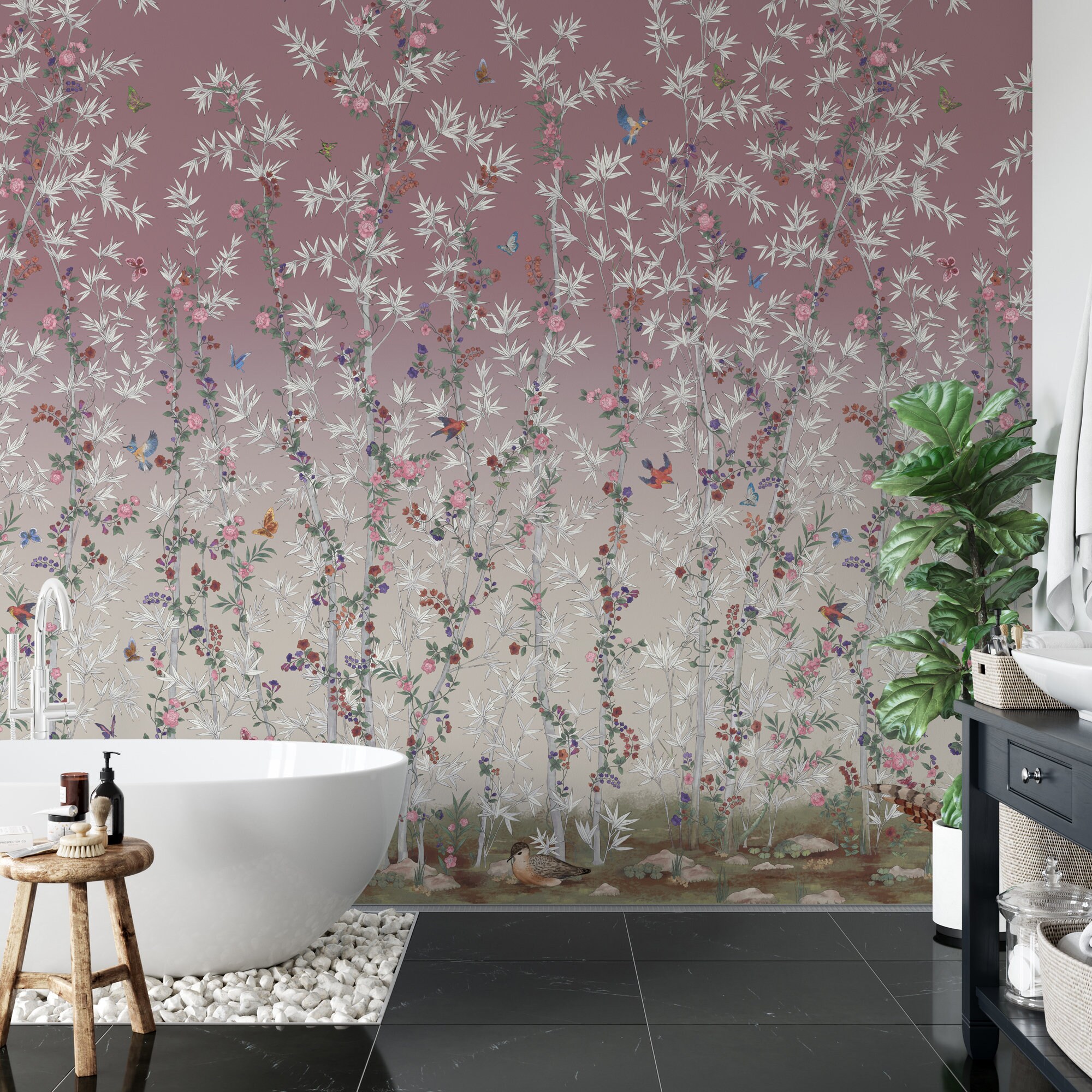 Vintage Chinoiserie Wallpaper Removable Peel and Stick Mural - Etsy