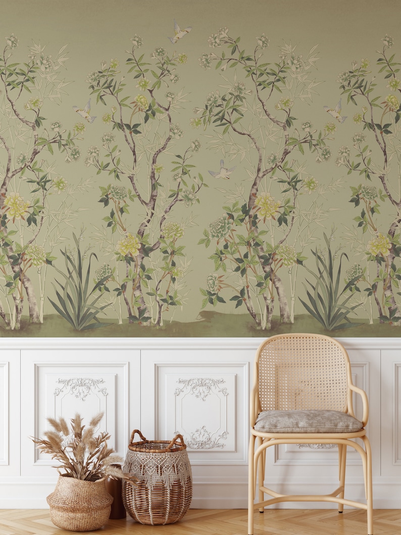 Vintage Chinoiserie Wallpaper Removable Peel and Stick Mural - Etsy