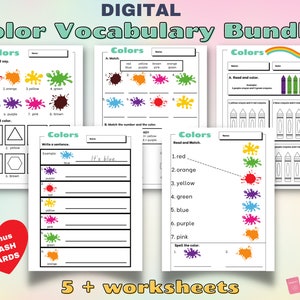 Color ESL 1st Grade Worksheet Packet | PDF English Color Worksheet ...