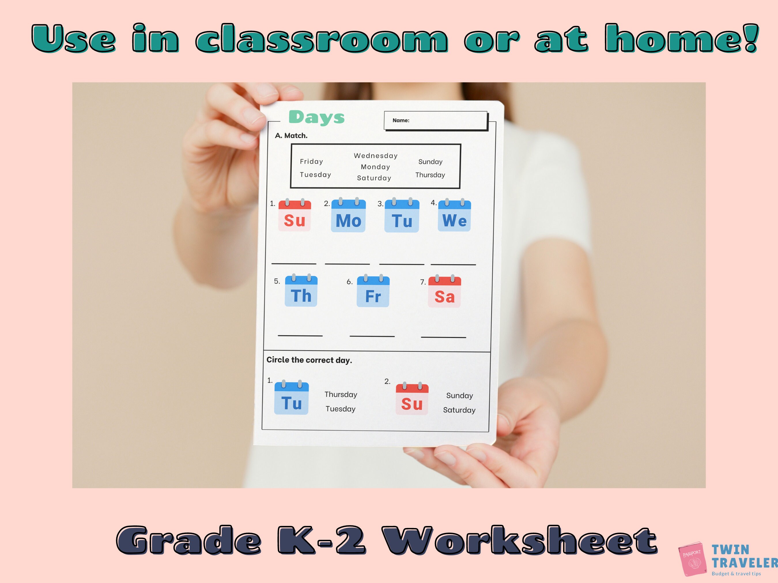 1st Grade Worksheets on Days of the Week | PDF English Days of the Week ...