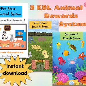 ESL Reward Systems - Animals | Online Teaching Classroom Props and ...