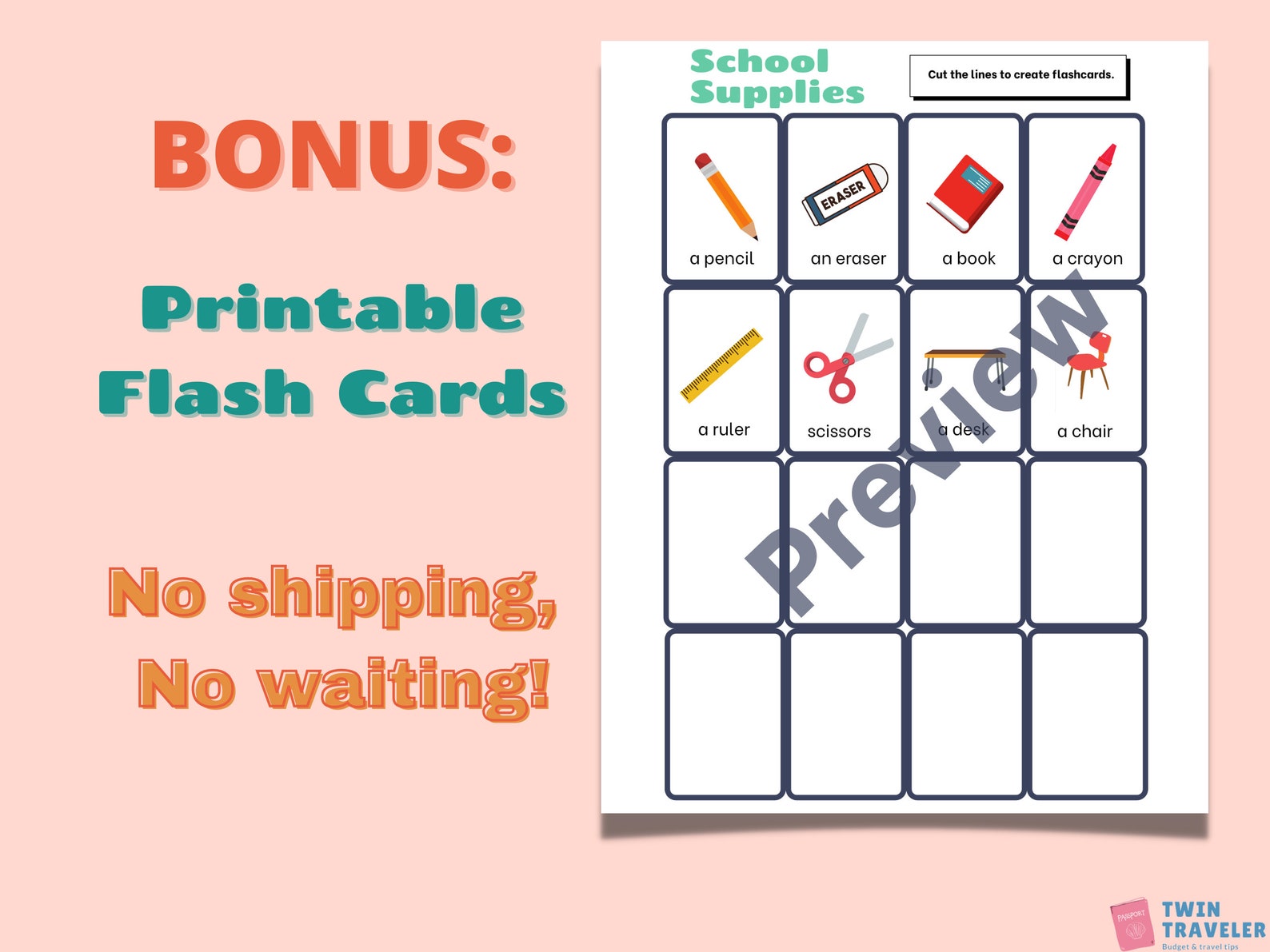 1st Grade Worksheets - School Supplies | PDF English School Objects ...