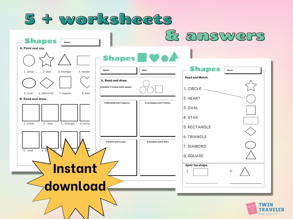 1st Grade Worksheets on Shapes | PDF English Shape First Grade ...