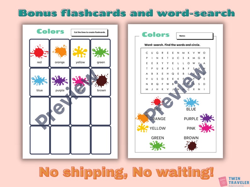 Color ESL 1st Grade Worksheet Packet | PDF English Color Worksheet ...
