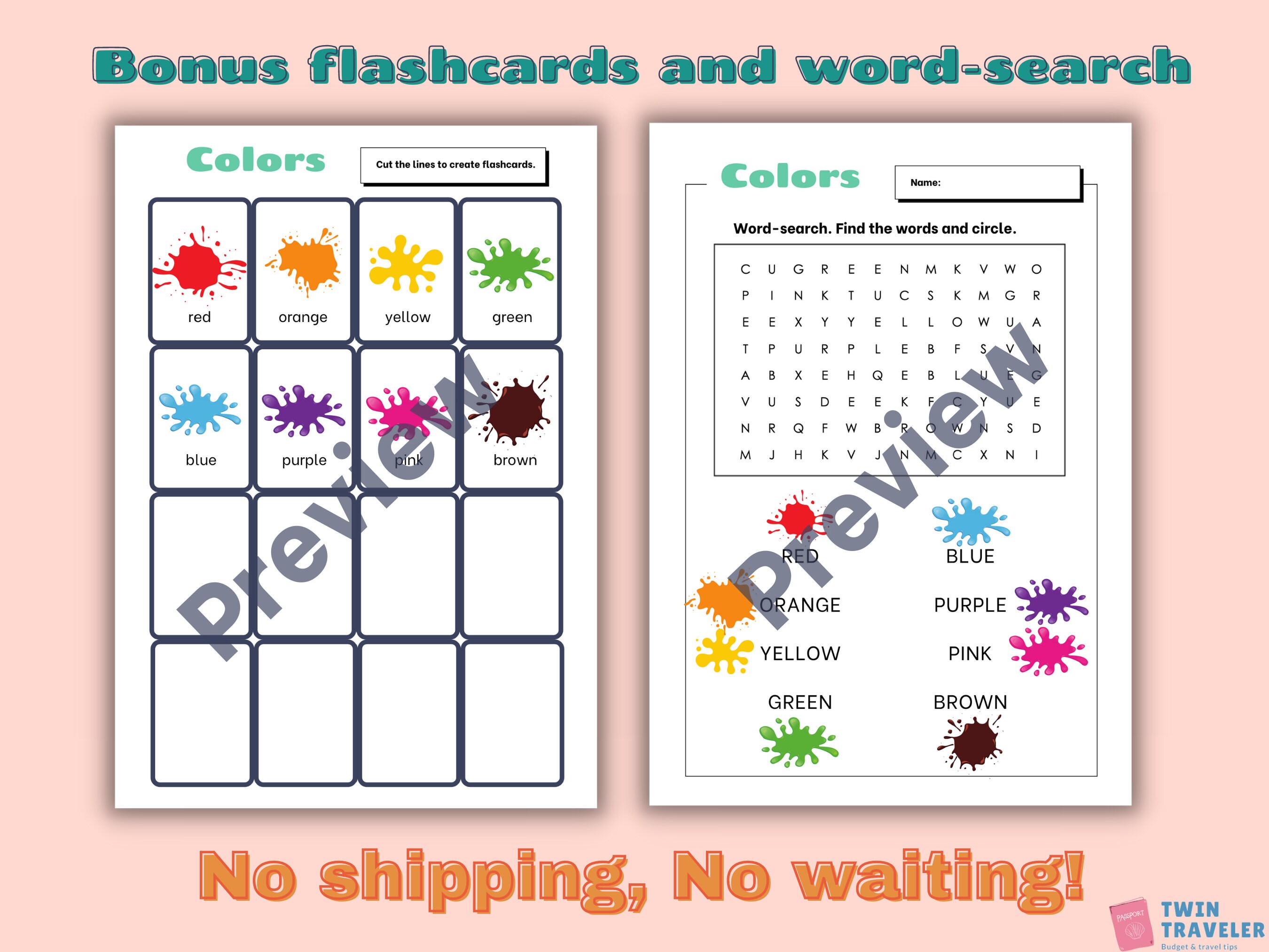 Color ESL 1st Grade Worksheet Packet | PDF English Color Worksheet ...