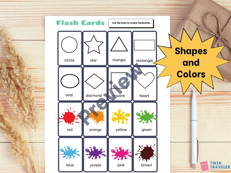 ESL Flash Card Bundle for School Supplies, Colors, Shapes, Weather ...