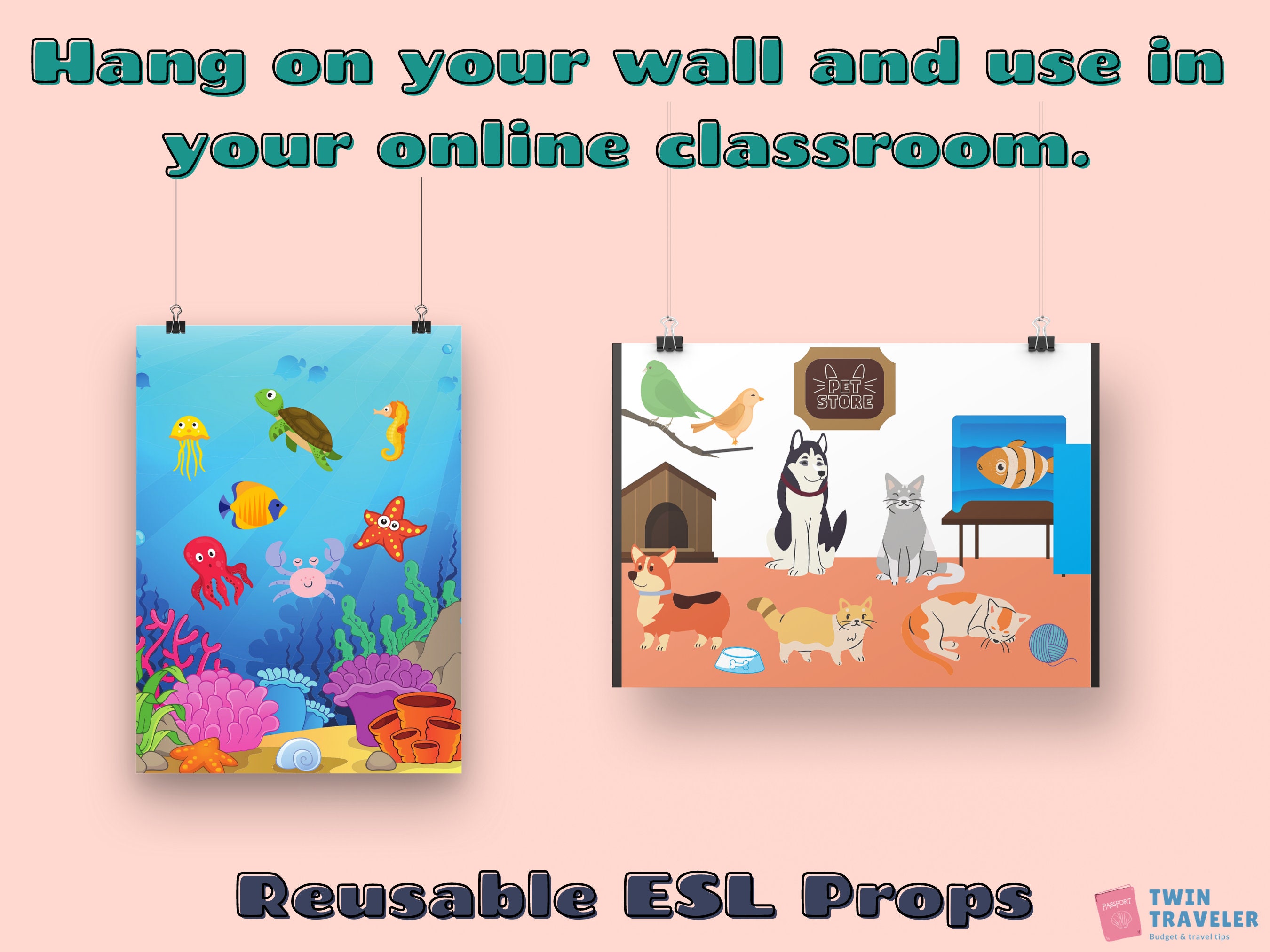 ESL Reward Systems - Animals | Online Teaching Classroom Props and ...