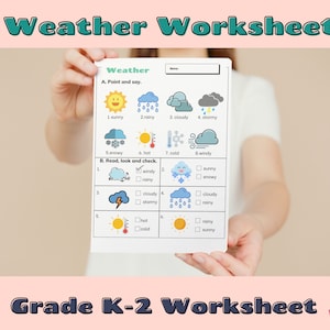First Grade Printable Worksheets on Weather | PDF English Weather First ...