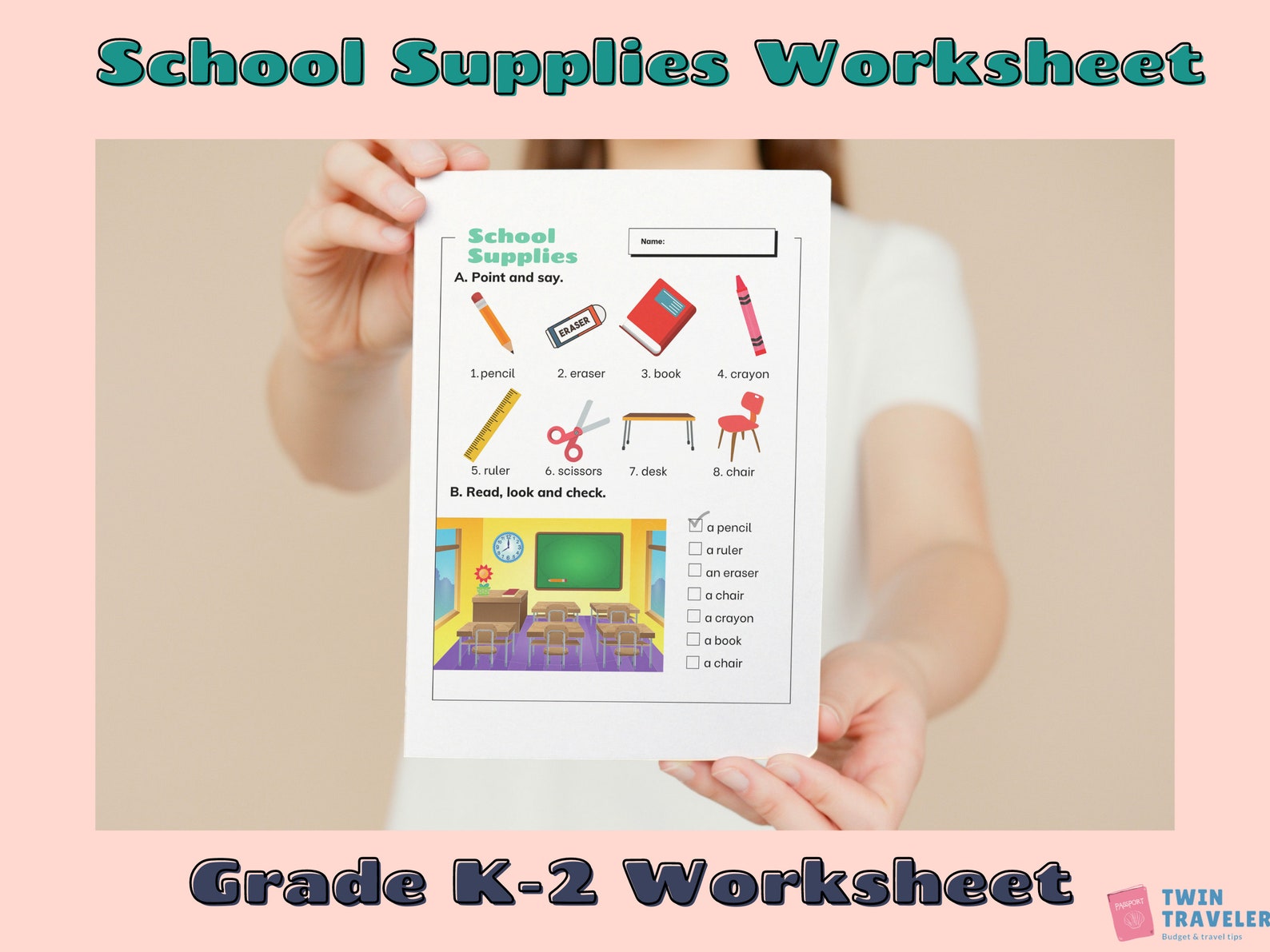 1st Grade Worksheets - School Supplies | PDF English School Objects ...