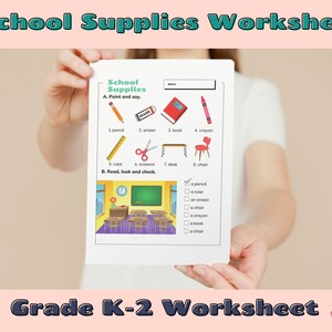 1st Grade Worksheets - School Supplies | PDF English School Objects ...