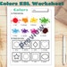 Color ESL 1st Grade Worksheet Packet PDF English Color Worksheet ESL ...