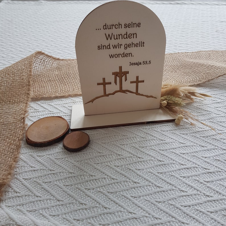 Holzkarte mit Bibelvers Ostern christlich - Etsy.de