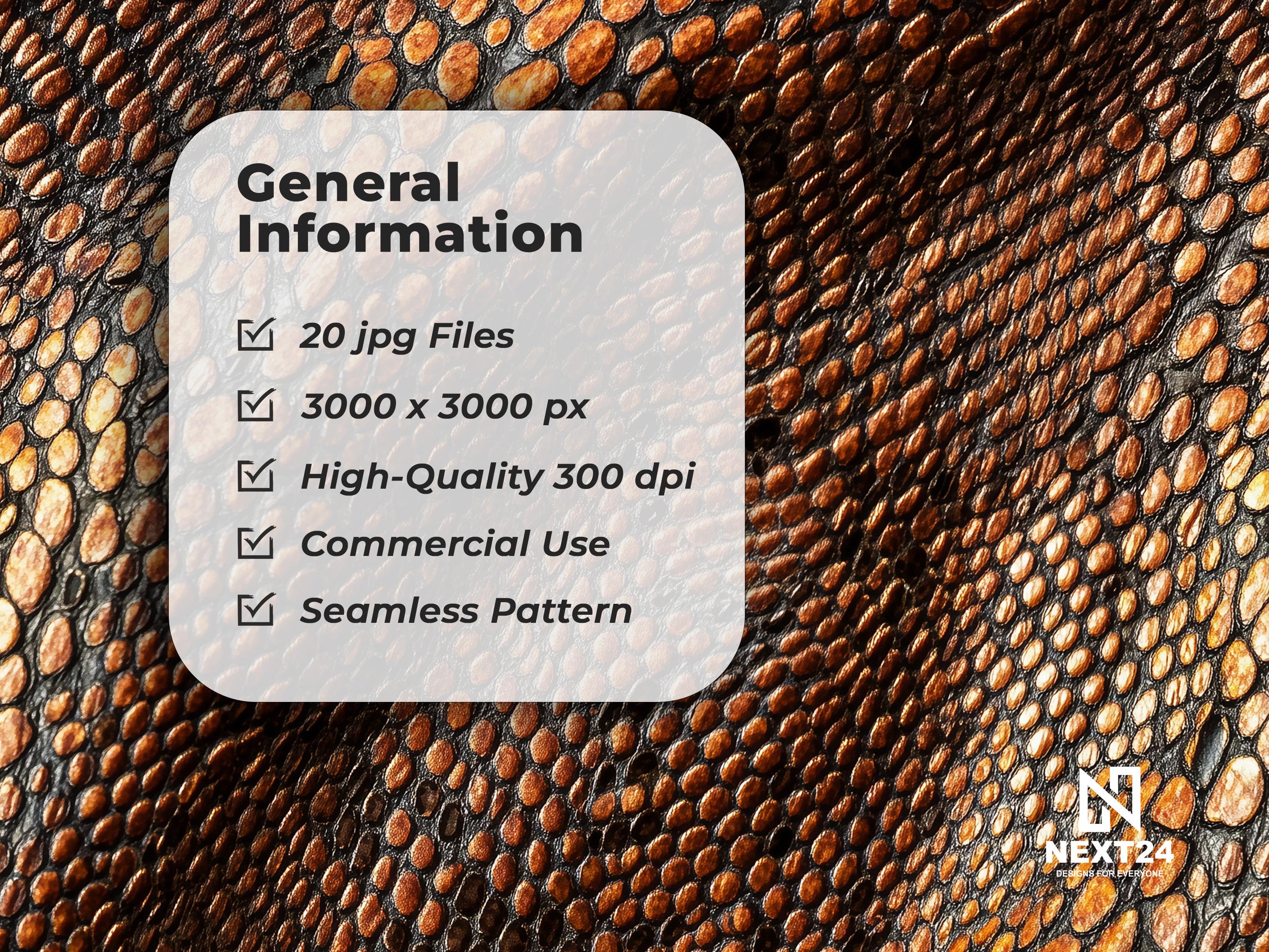 20 Realistic Snake Skin Seamless Patterns – 3000x3000 Px, 300 DPI ...