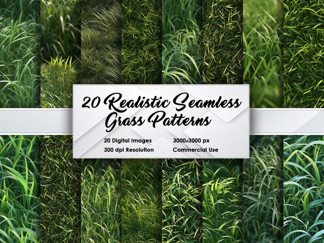 20 Seamless Grass Patterns Realistic Grass Textures JPG 3000x3000 Px ...