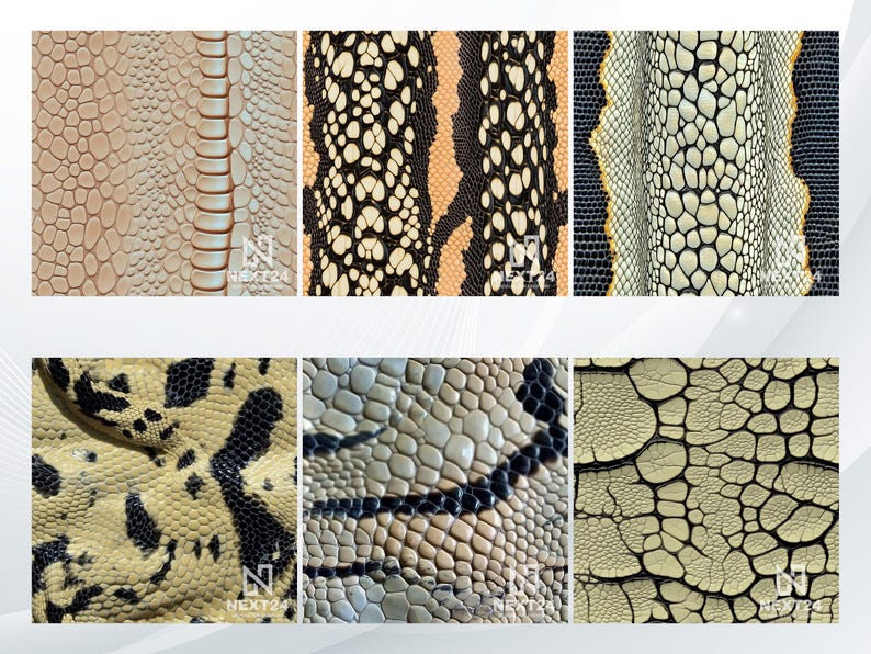 20 Realistic Snake Skin Seamless Patterns – 3000x3000 Px, 300 DPI ...