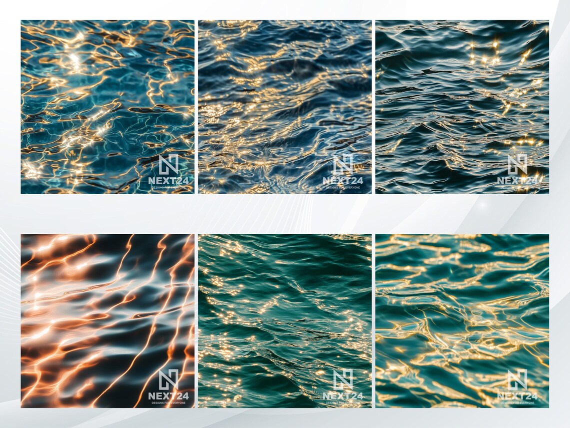 Calm Water – 12 Seamless Patterns 3000x3000 Px, 300 DPI, Realistic ...
