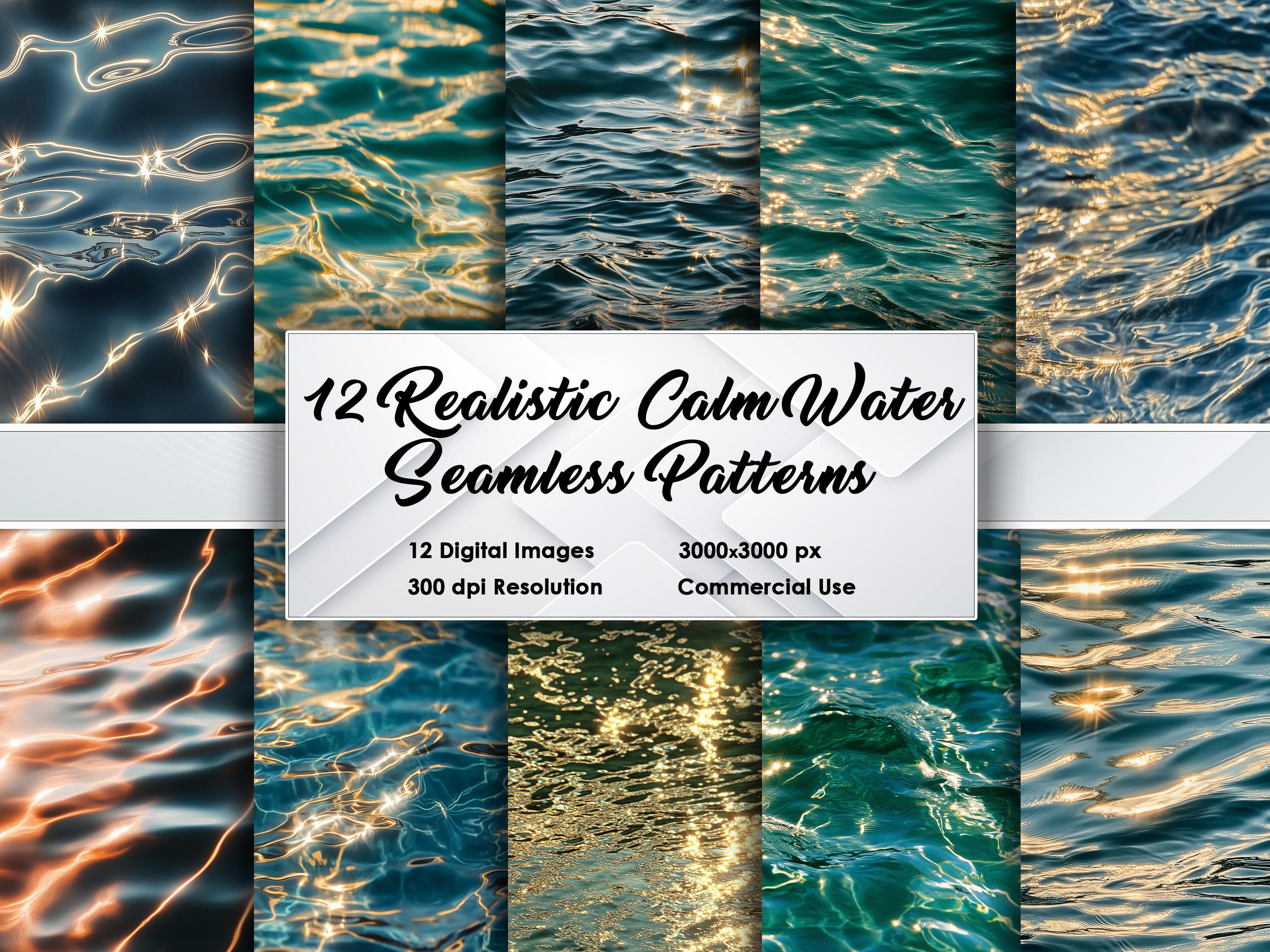 Calm Water – 12 Seamless Patterns 3000x3000 Px, 300 DPI, Realistic ...