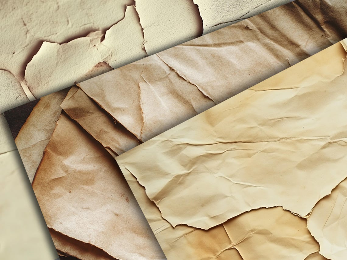Old Paper Texture Pack – 30 High-resolution JPG Files (300 DPI, A4) for ...