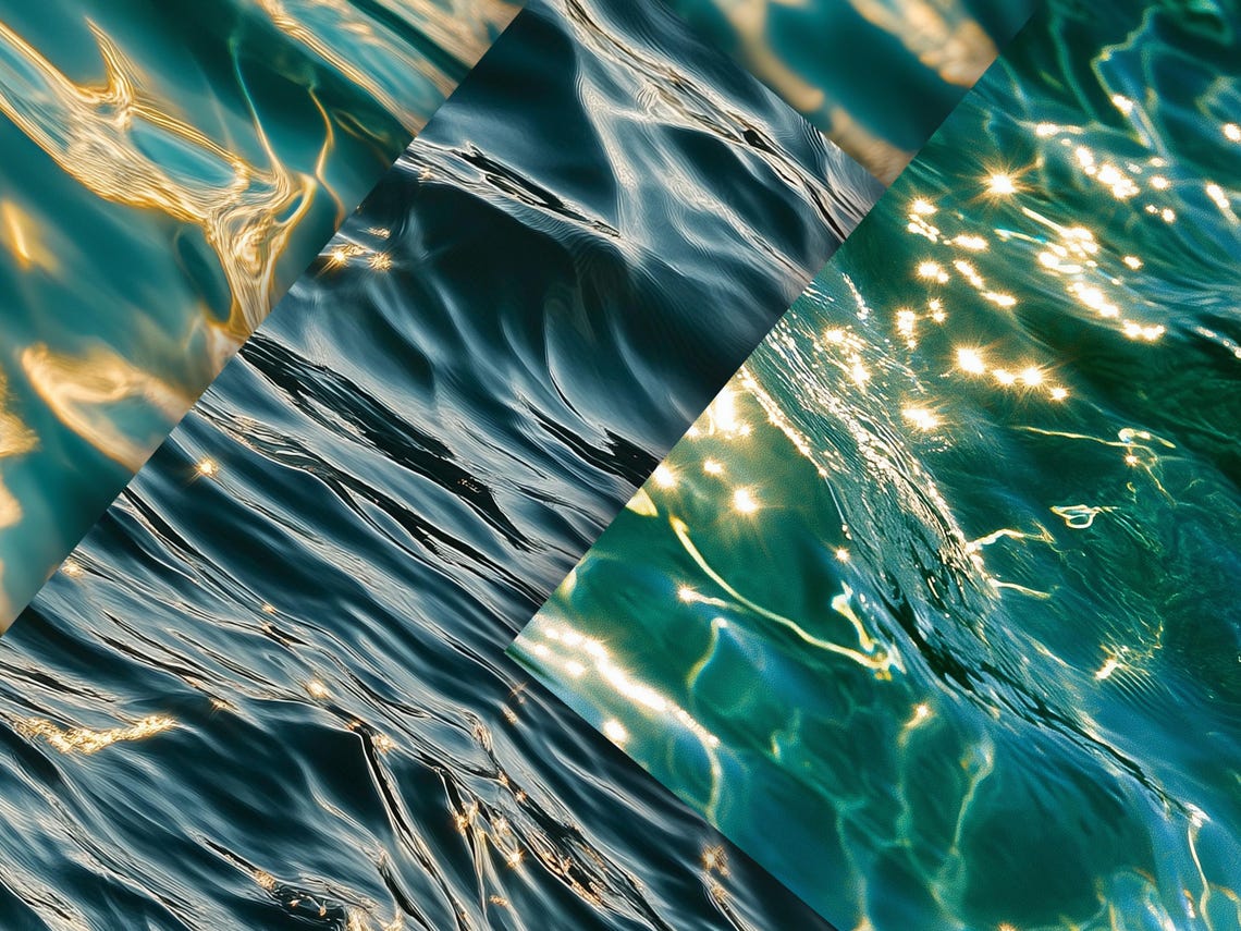 Calm Water – 12 Seamless Patterns 3000x3000 Px, 300 DPI, Realistic ...