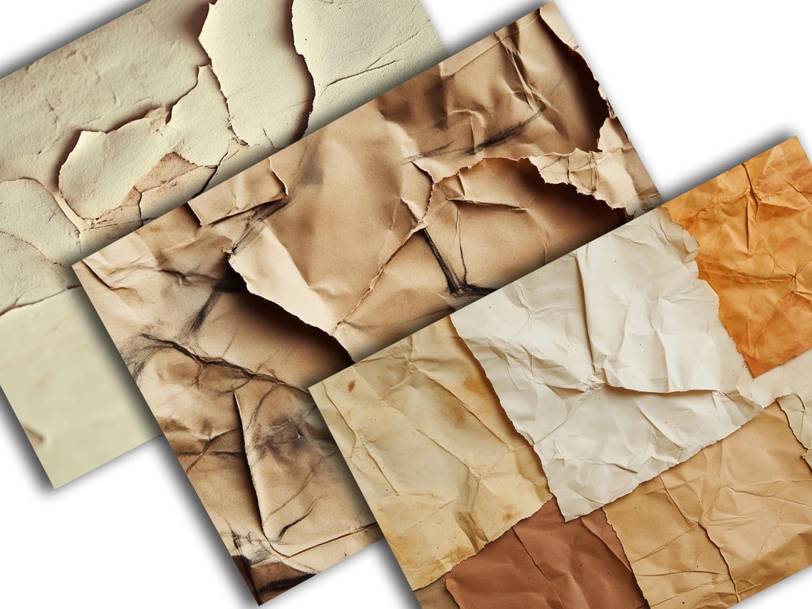 Old Paper Texture Pack – 30 High-resolution JPG Files (300 DPI, A4) for Graphic Design, Printing ...